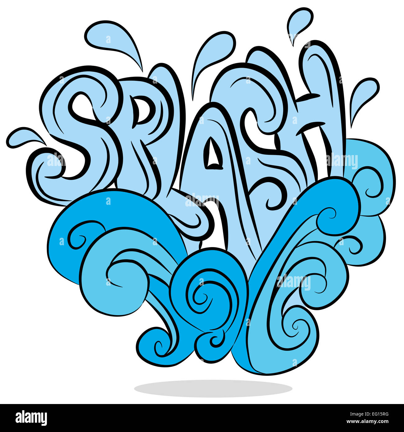 Une image d'un splash d'eau texte effet sonore Photo Stock - Alamy