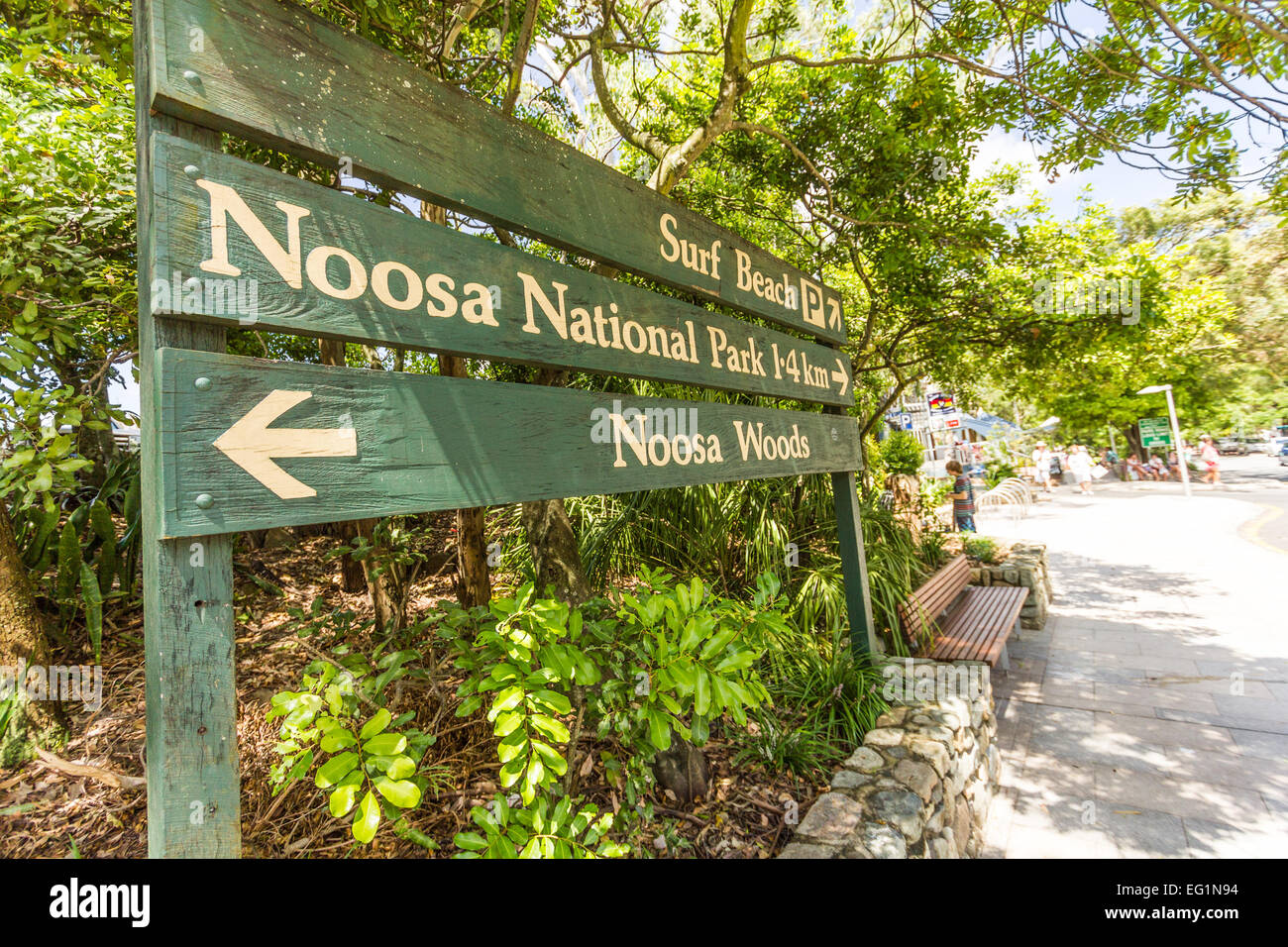 Panneau de direction au parc national de noosa Banque de photographies ...