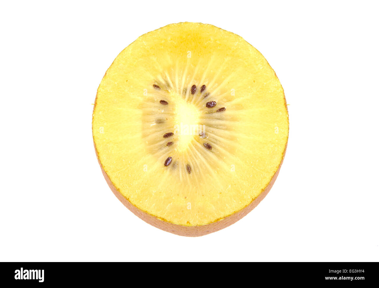 La moitié d'une gold kiwi. Kiwi jaune isolé sur fond blanc Photo Stock ...
