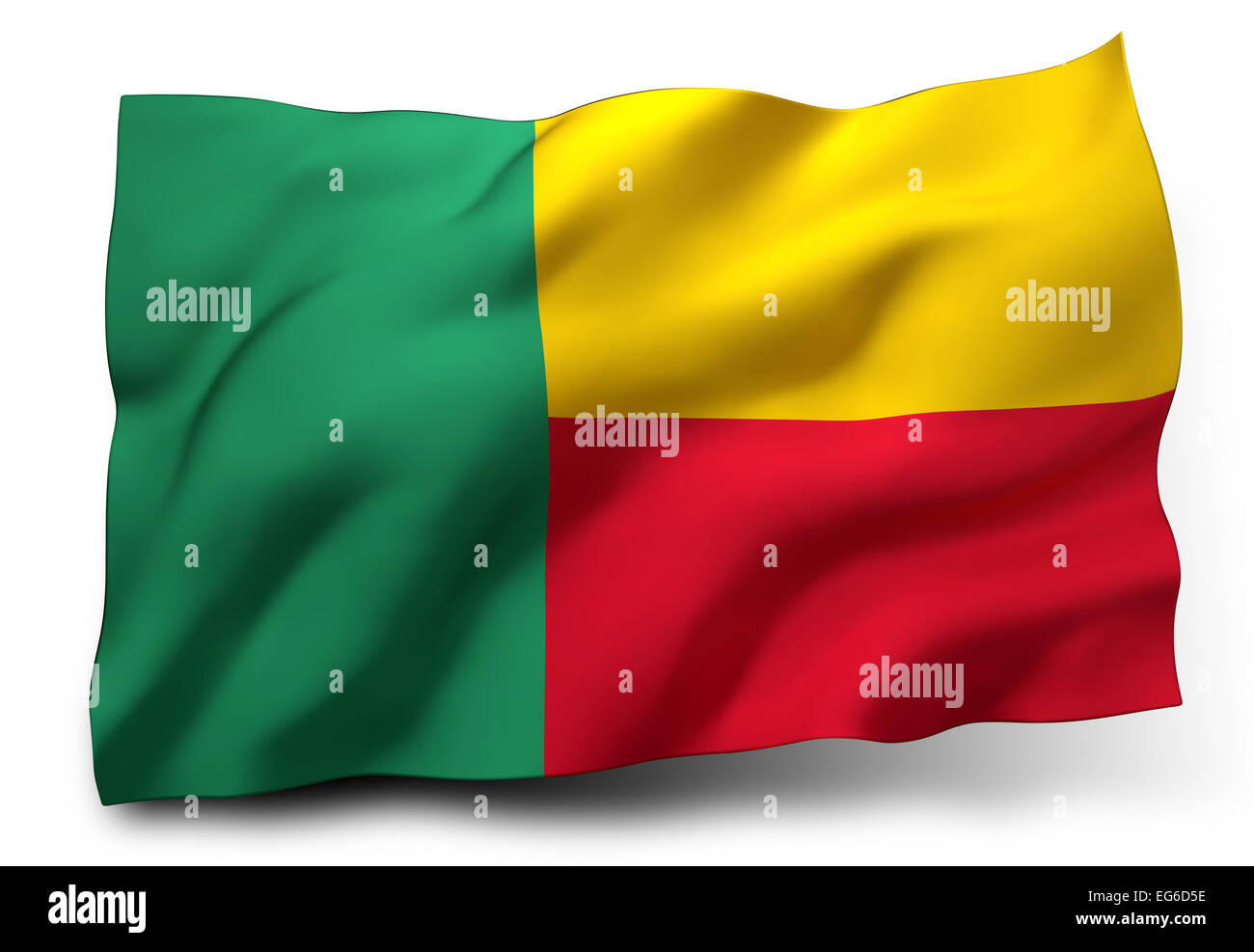 Waving Flag du Bénin isolé sur fond blanc Photo Stock - Alamy