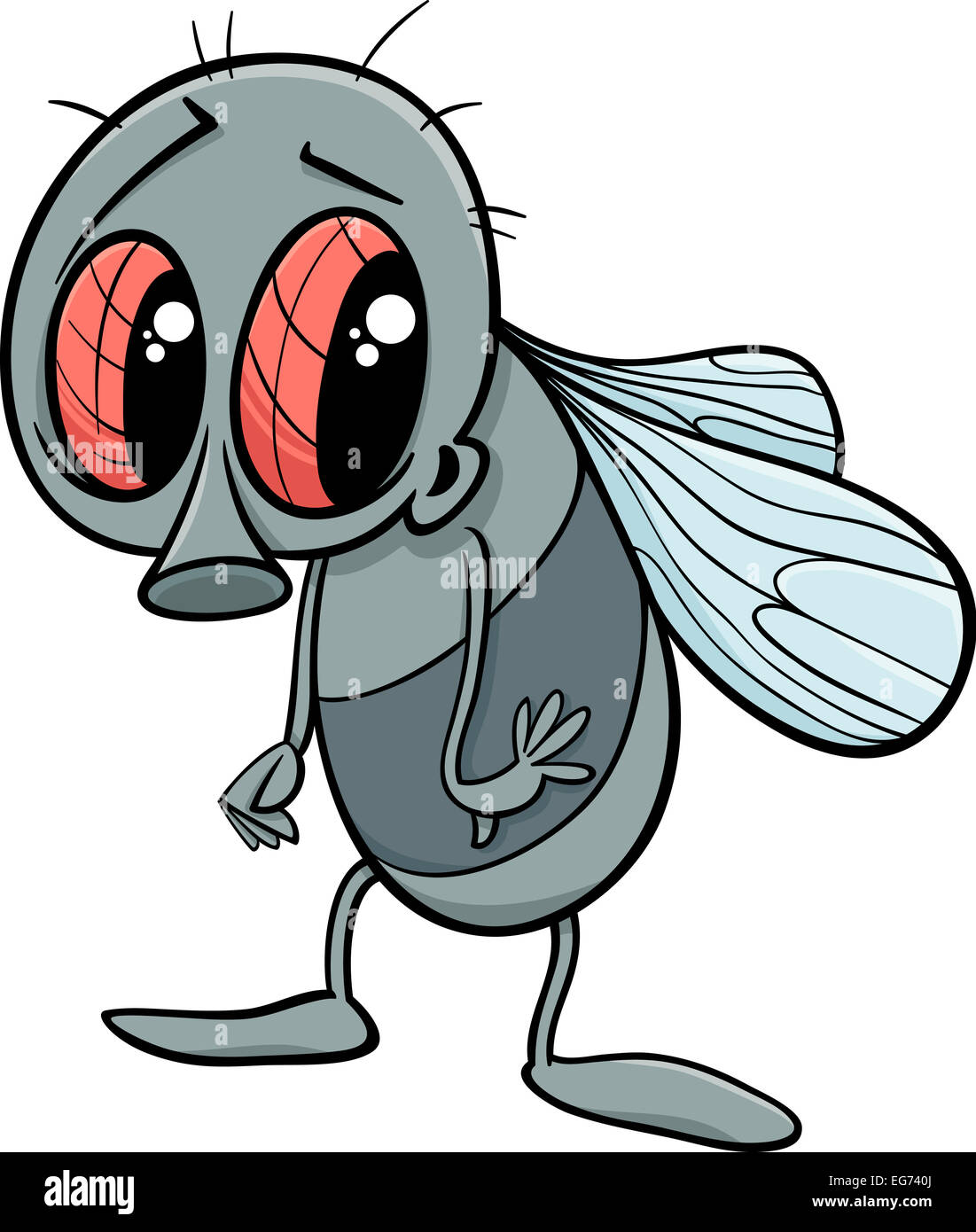 Cartoon illustration du caractère d'insectes Mouche mignon Photo Stock ...