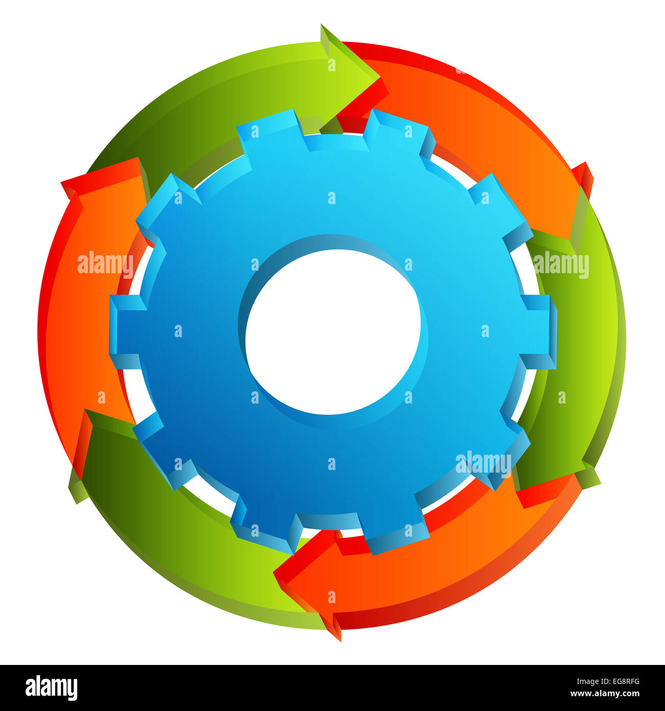 L'image d'une flèche vers la roue dentée de l'organigramme Photo Stock ...