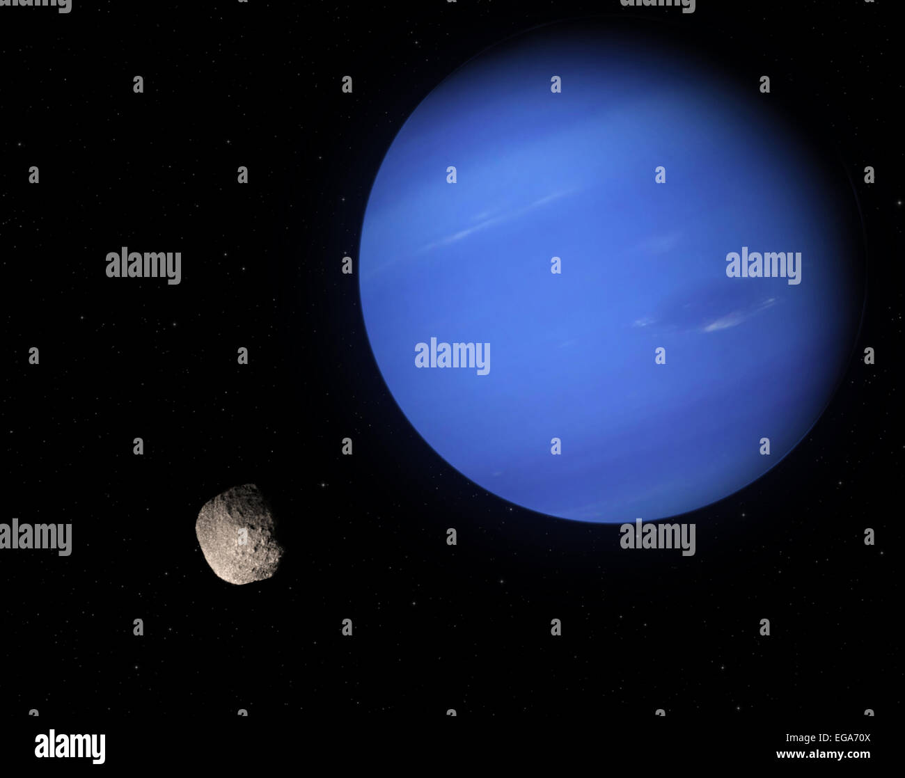 Proteus est une petite lune de Neptune Photo Stock - Alamy
