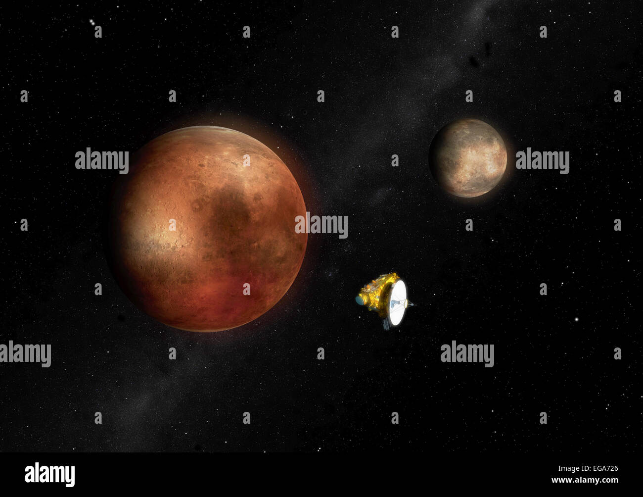 La sonde new horizons en approche-système charon pluton Photo Stock - Alamy