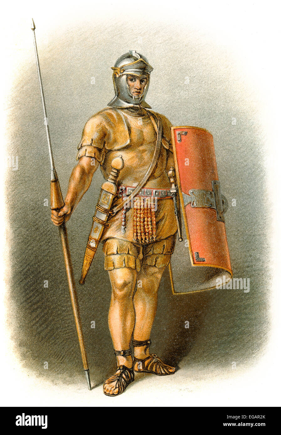 Armure de légionnaire romain avec lance et bouclier Photo Stock - Alamy Armure de légionnaire romain avec lance et bouclier Photo Stock - Alamy