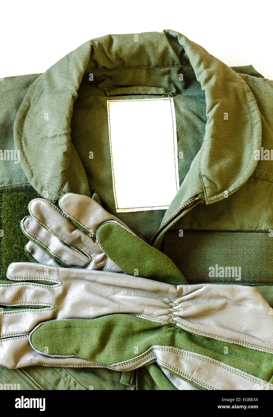 Combinaison de vol pilote militaire avec gant pilote Photo Stock - Alamy