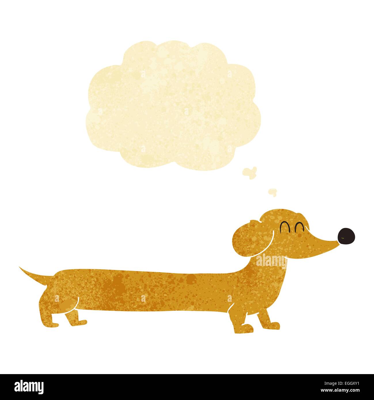 Cartoon teckel avec bulle pensée Image Vectorielle Stock - Alamy