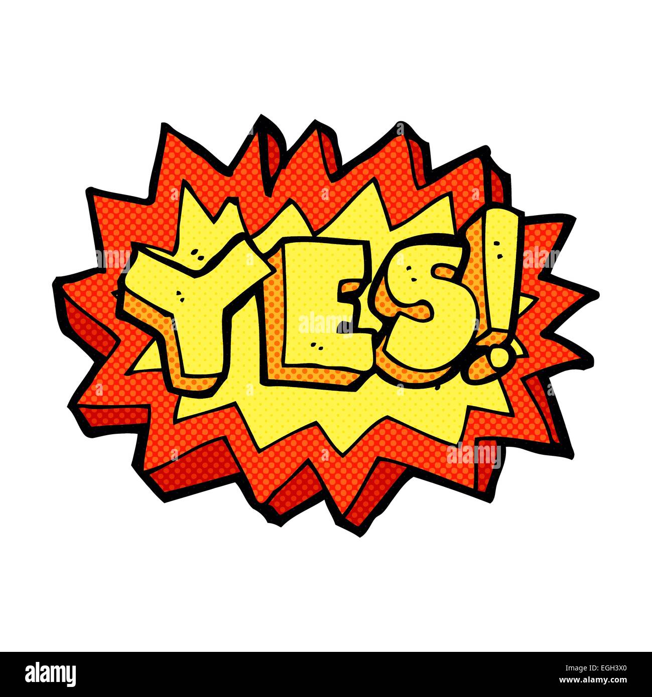 Oui cartoon symbole du texte Image Vectorielle Stock - Alamy