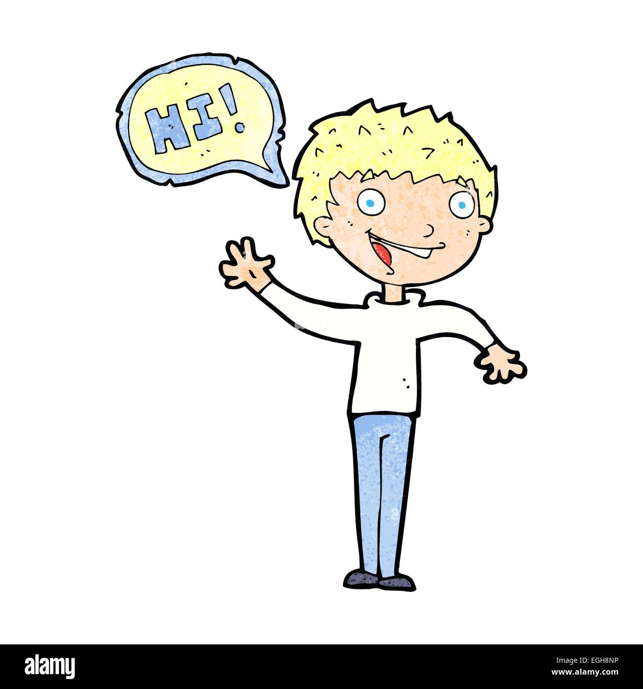 Cartoon boy dire bonjour Image Vectorielle Stock - Alamy