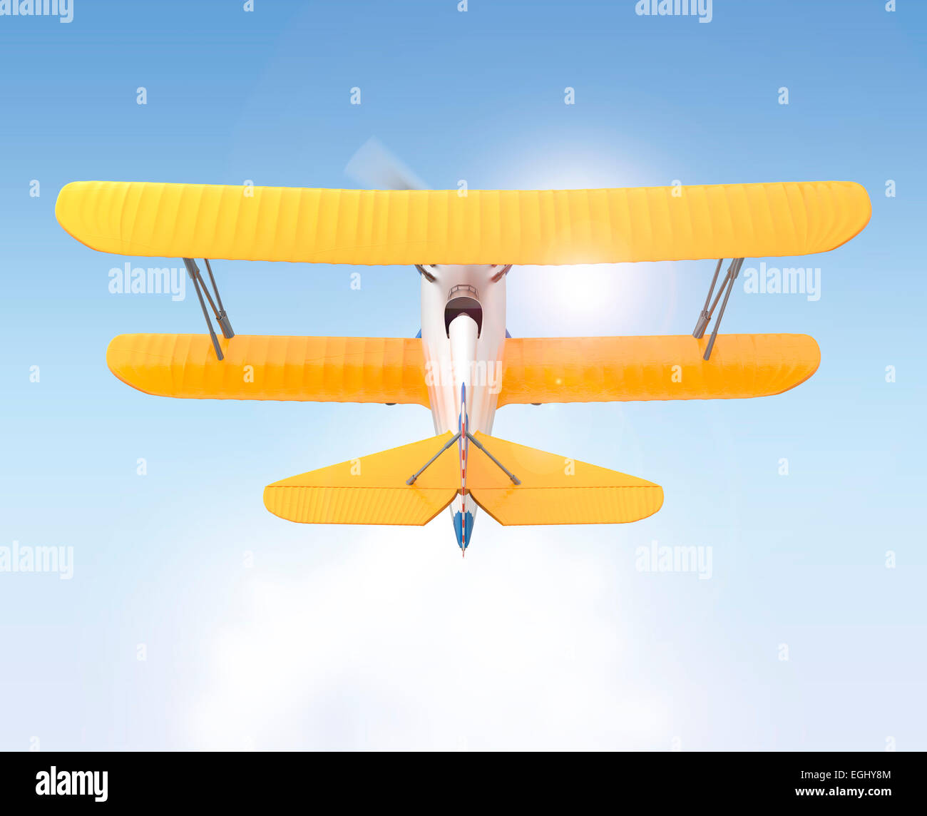 Biplan jaune Banque de photographies et d’images à haute résolution - Alamy