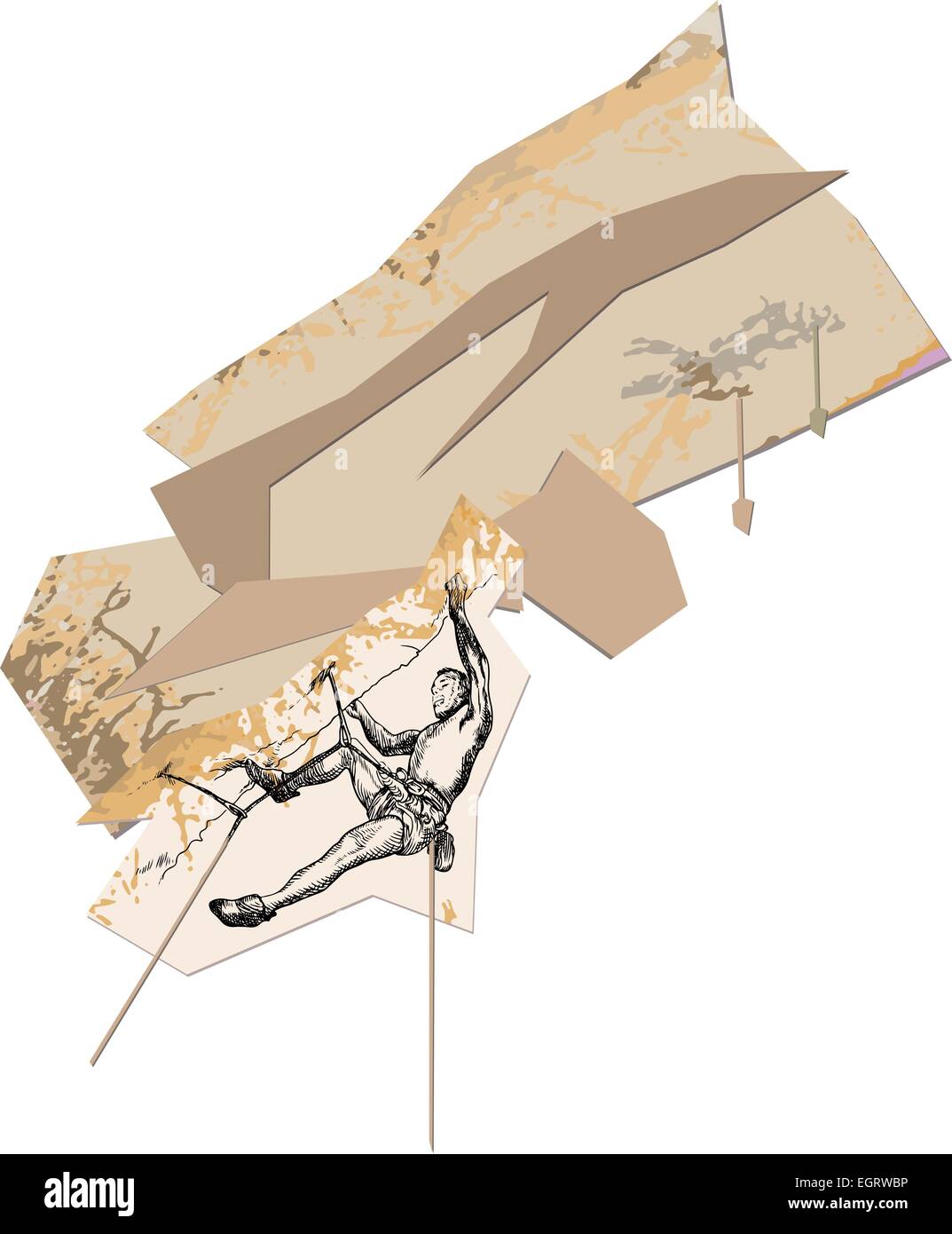 Une illustration à la main (dessin au trait) - climber (thème : l ...