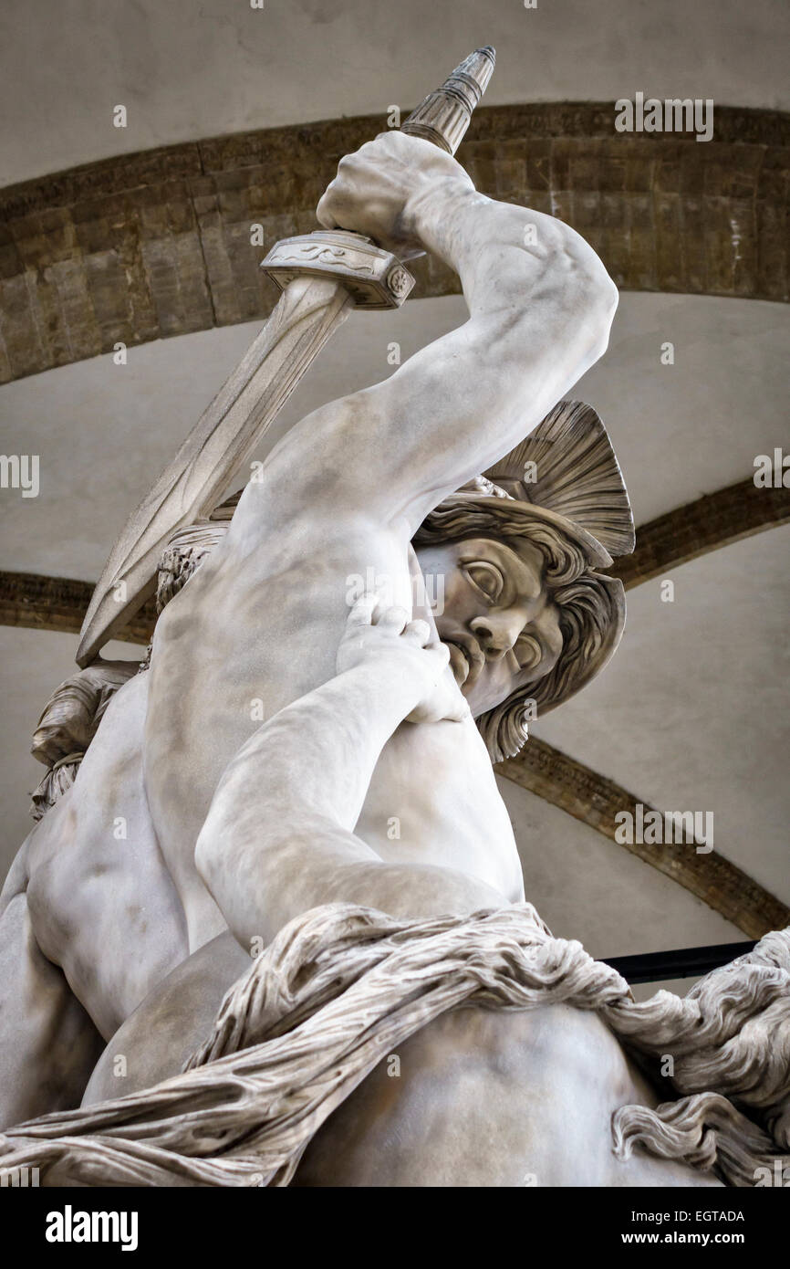 Florence, Toscane, Italie. La Loggia dei Lanzi. Statue en marbre du ...