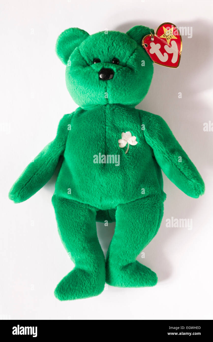 Ty original beanie baby erin ours vert Banque de photographies et d ...