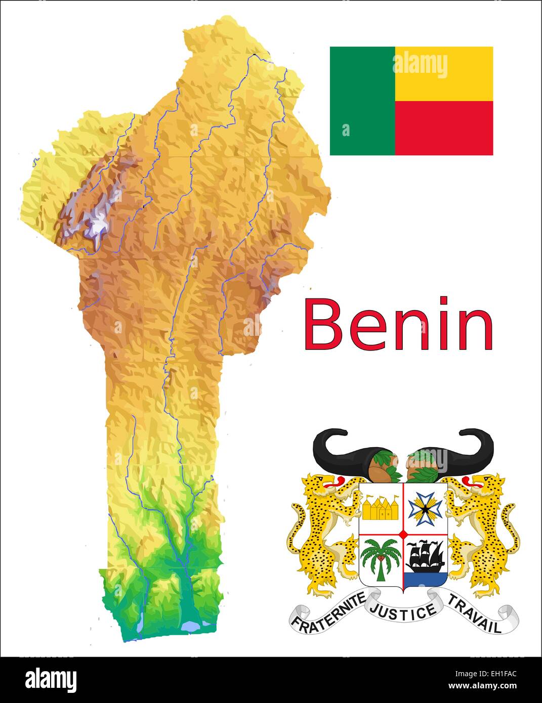 Carte du benin Banque d'images vectorielles - Page 2 - Alamy