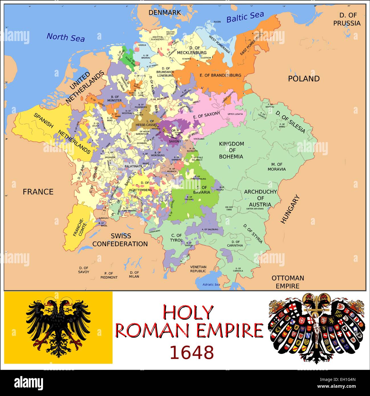 Holy roman empire map Banque d'image et photos - Alamy