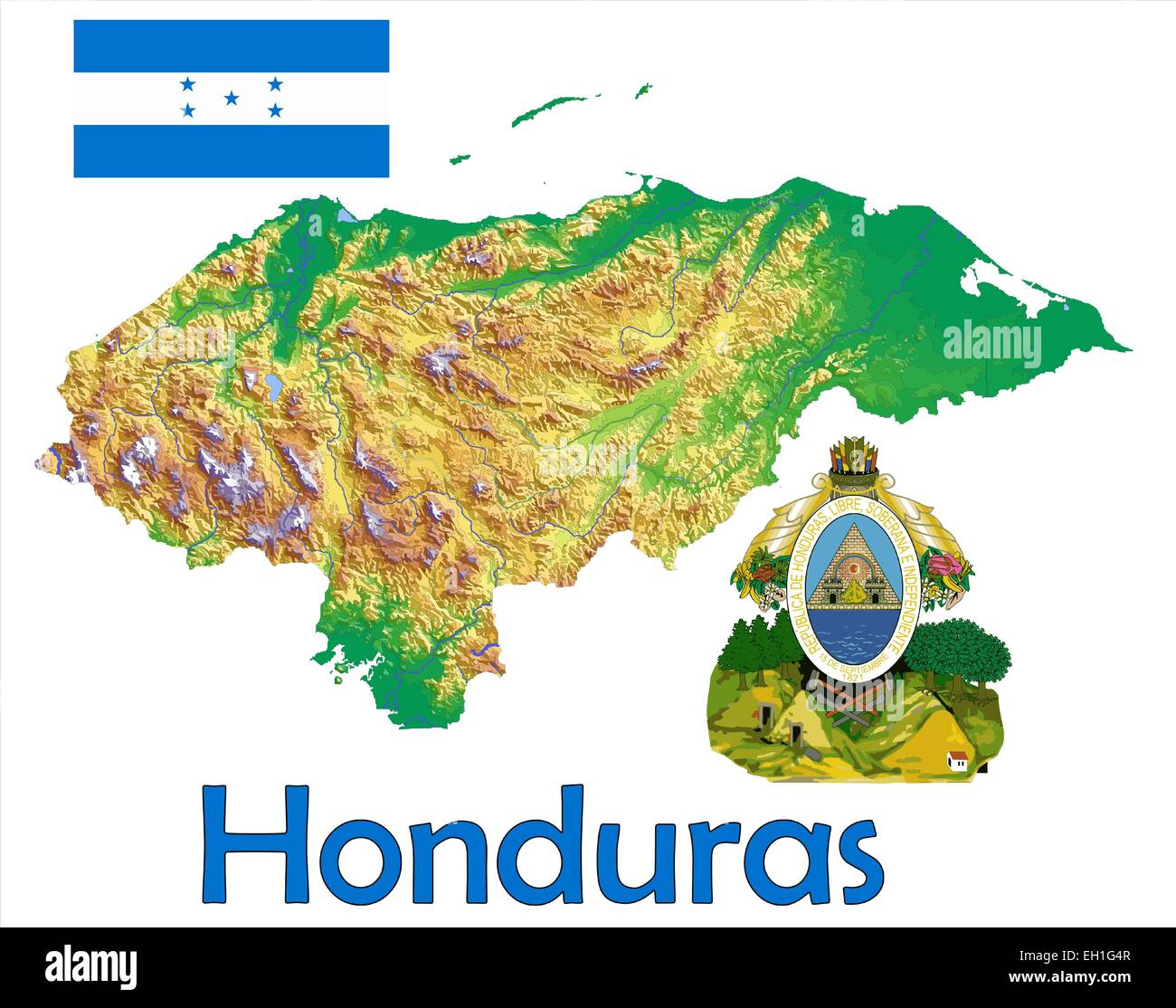 Carte du honduras Banque d'images vectorielles - Page 2 - Alamy