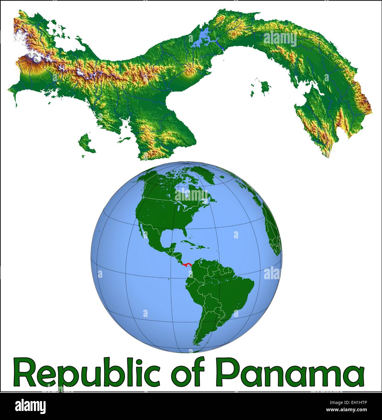 Panama map Banque d'images vectorielles - Alamy