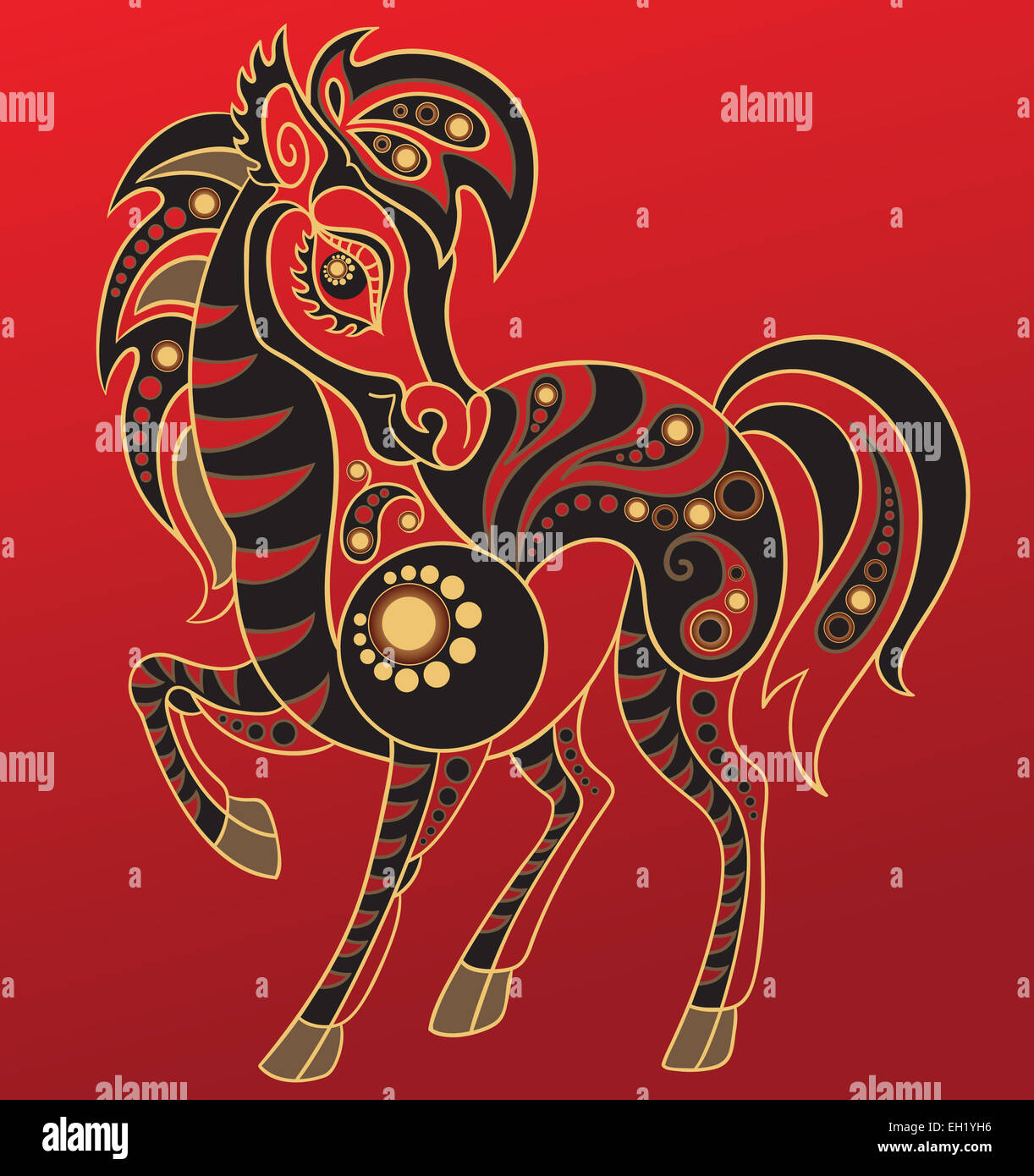 Astrologie chinoise symbole du cheval Banque de photographies et d ...