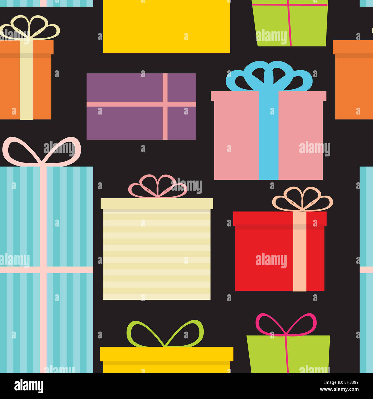 Boîte cadeau différent modèle transparent Background Vector Illustrati ...