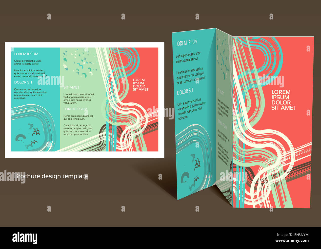 Brochure, pliage en z brochure mise en page. La template modifiable ...