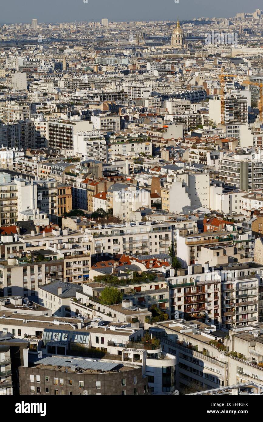 France, Paris, le sud de Paris vue depuis le ballon d'observation du ...