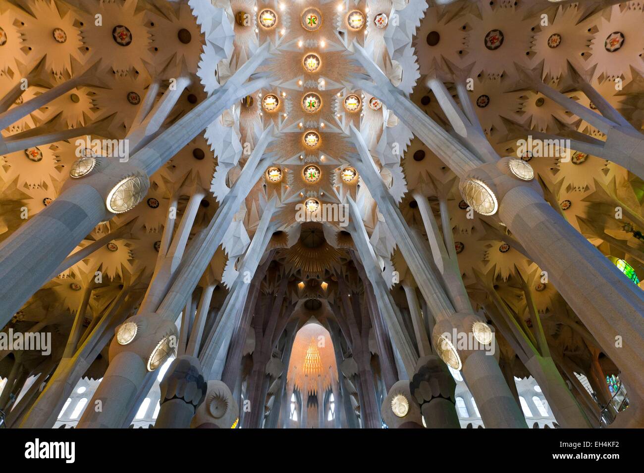 Espagne, Catalogne, Barcelone, Sagrada Familia, le chef-d'Antoni Gaudi ...