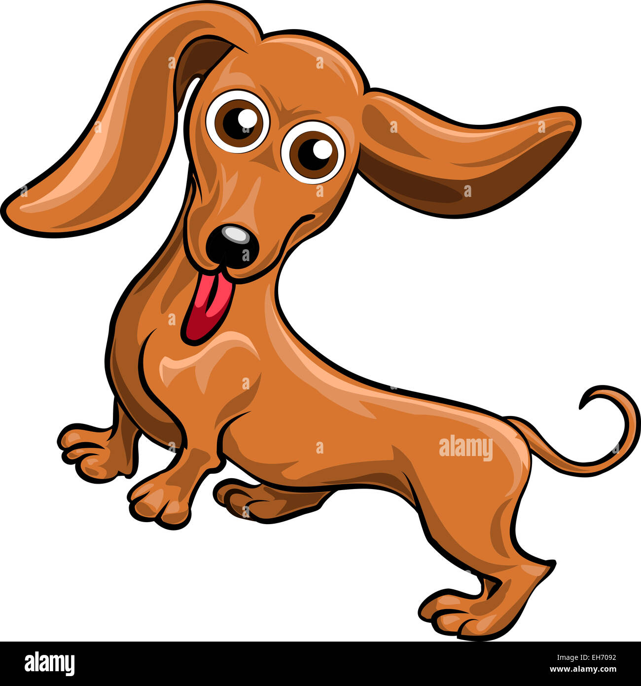 Illustration drôle avec teckel dessiné dans un style cartoon Photo ...