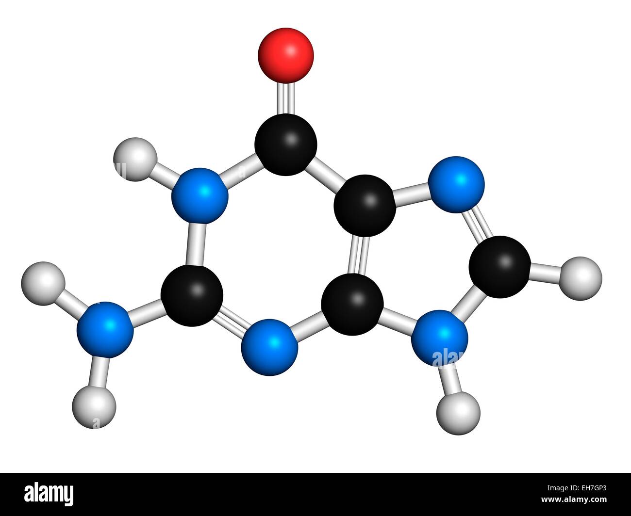 Molecular model of purine nucleobase Banque de photographies et d ...
