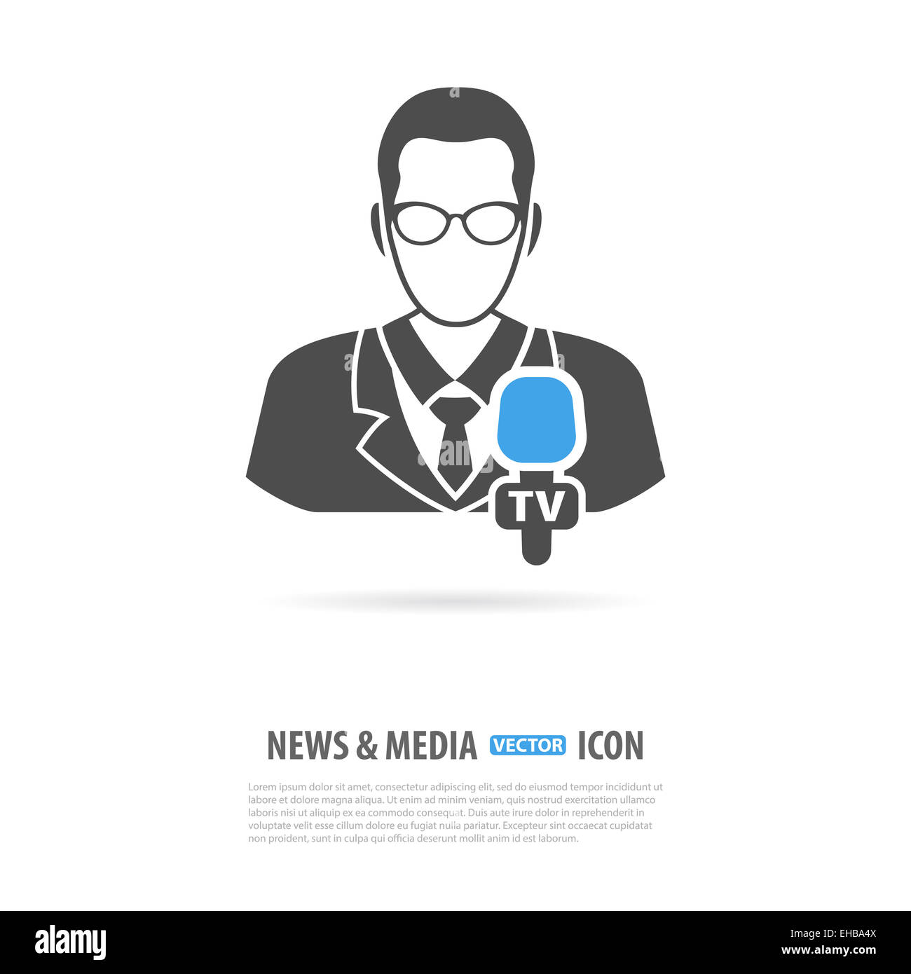 Médias et nouvelles conception de logo avec le journaliste et ...