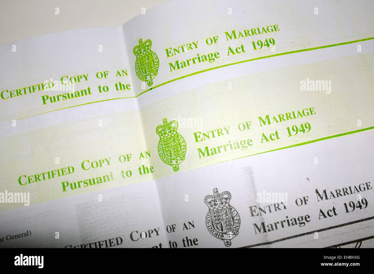 Certificat de mariage Banque de photographies et d’images à haute résolution - Alamy