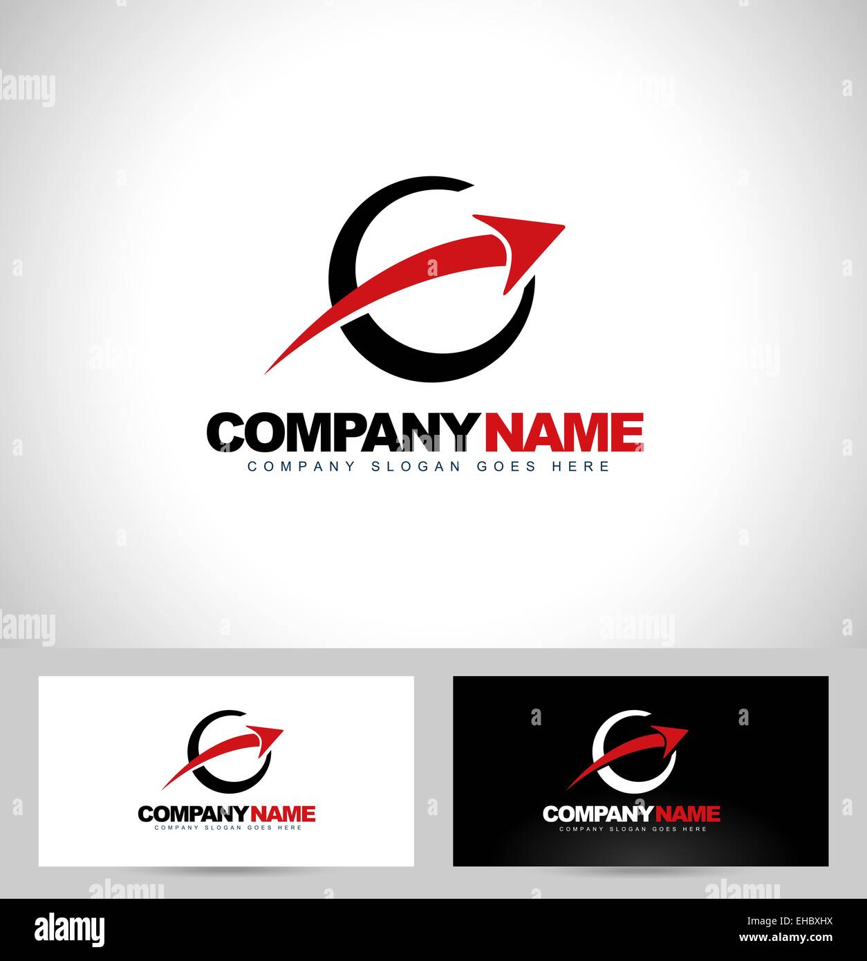 Logo flèche Concept Design. Logo cercle avec la flèche et carte de ...