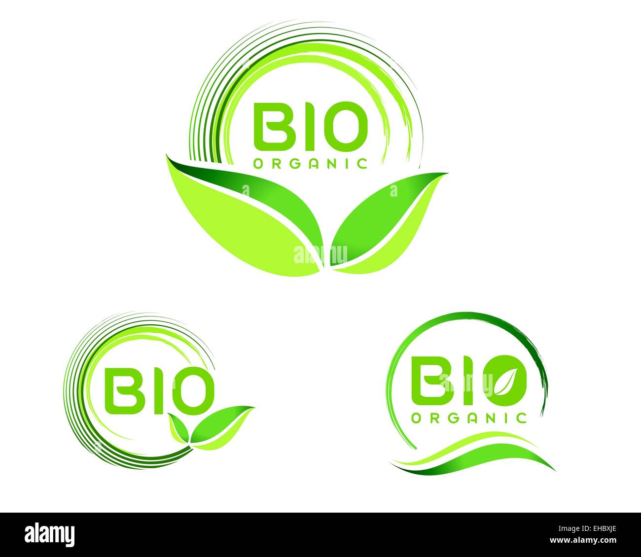 Logo Eco Bio. Icône de l'éco conception. Bio vert badge icône vecteur ...