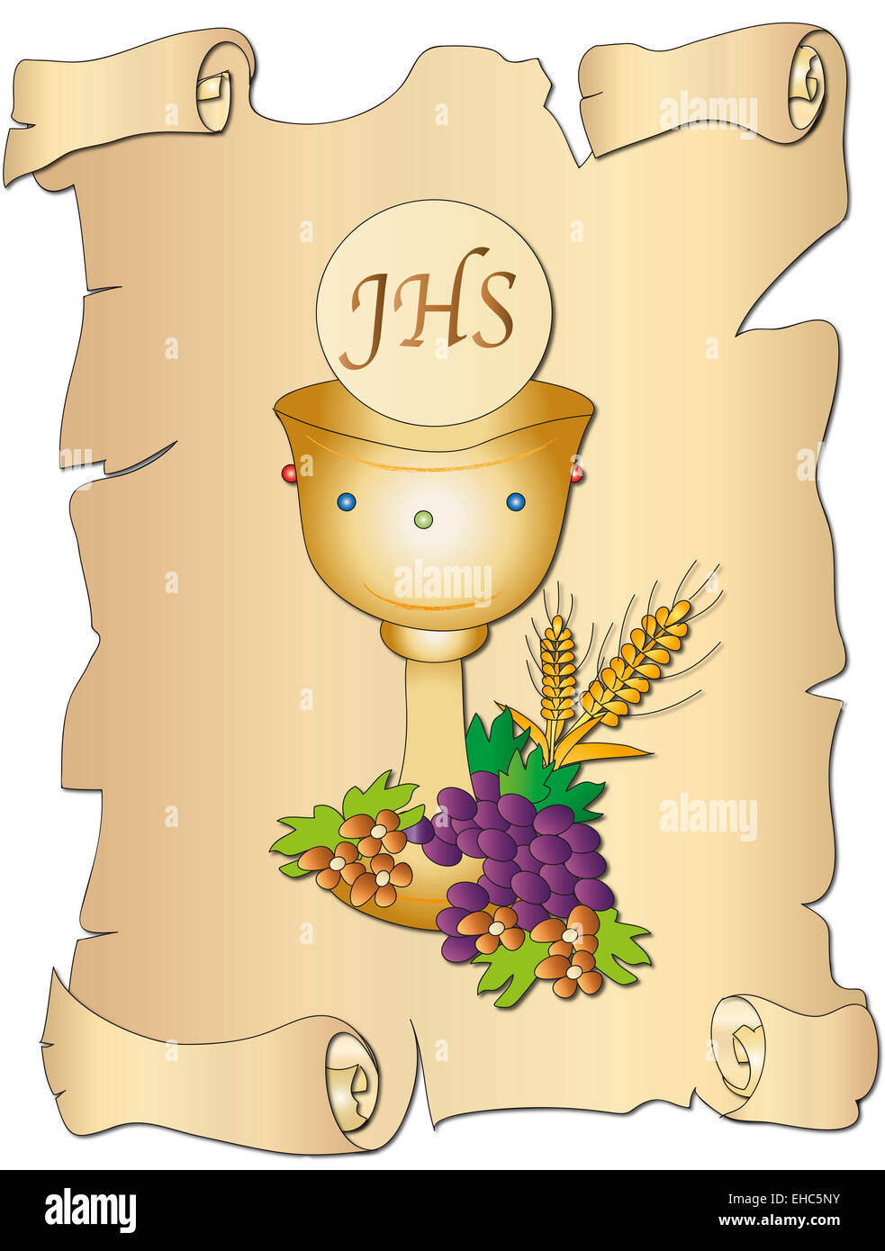 Illustration pour la première communion avec calice Photo Stock - Alamy