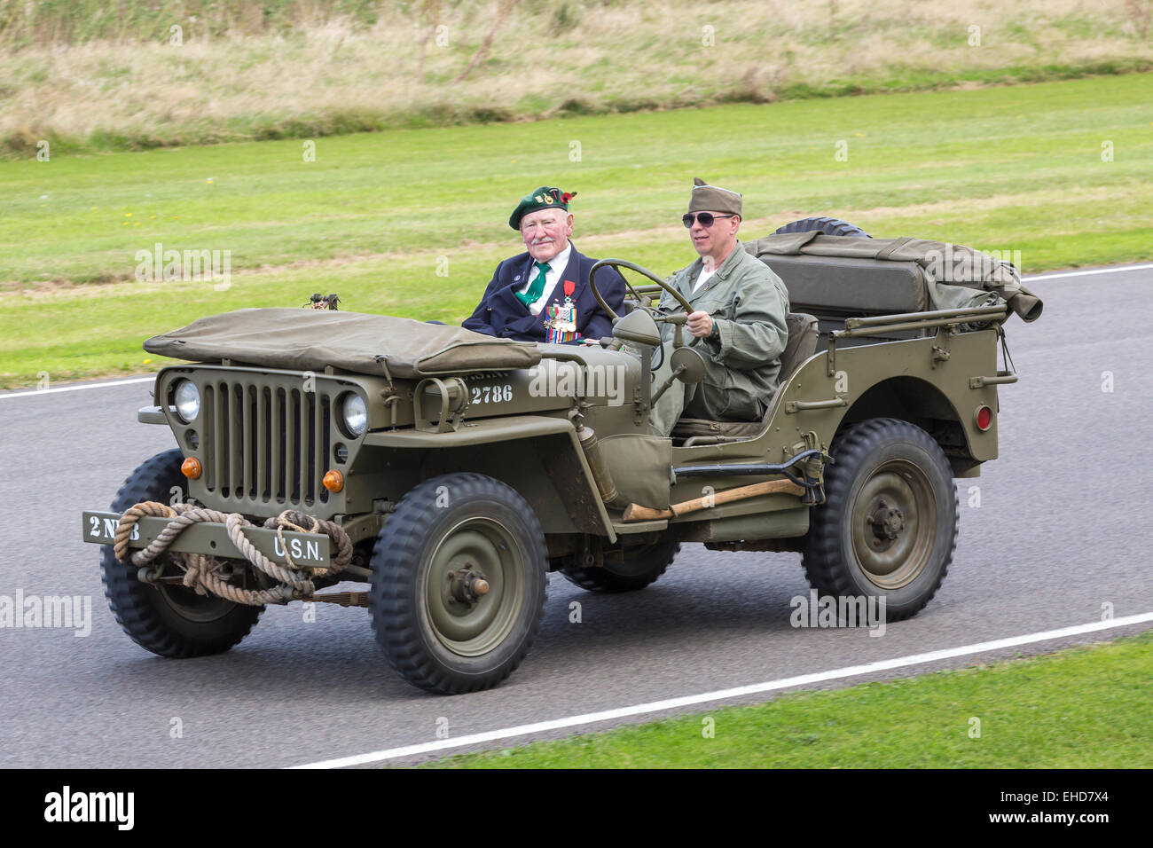 Willys Jeep US Navy parades au Goodwood Revival 2014 avec l'ancien ...