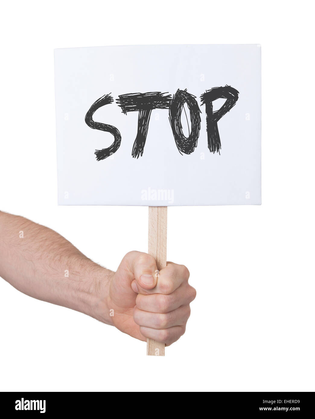 Holding stop sign Banque de photographies et d’images à haute ...