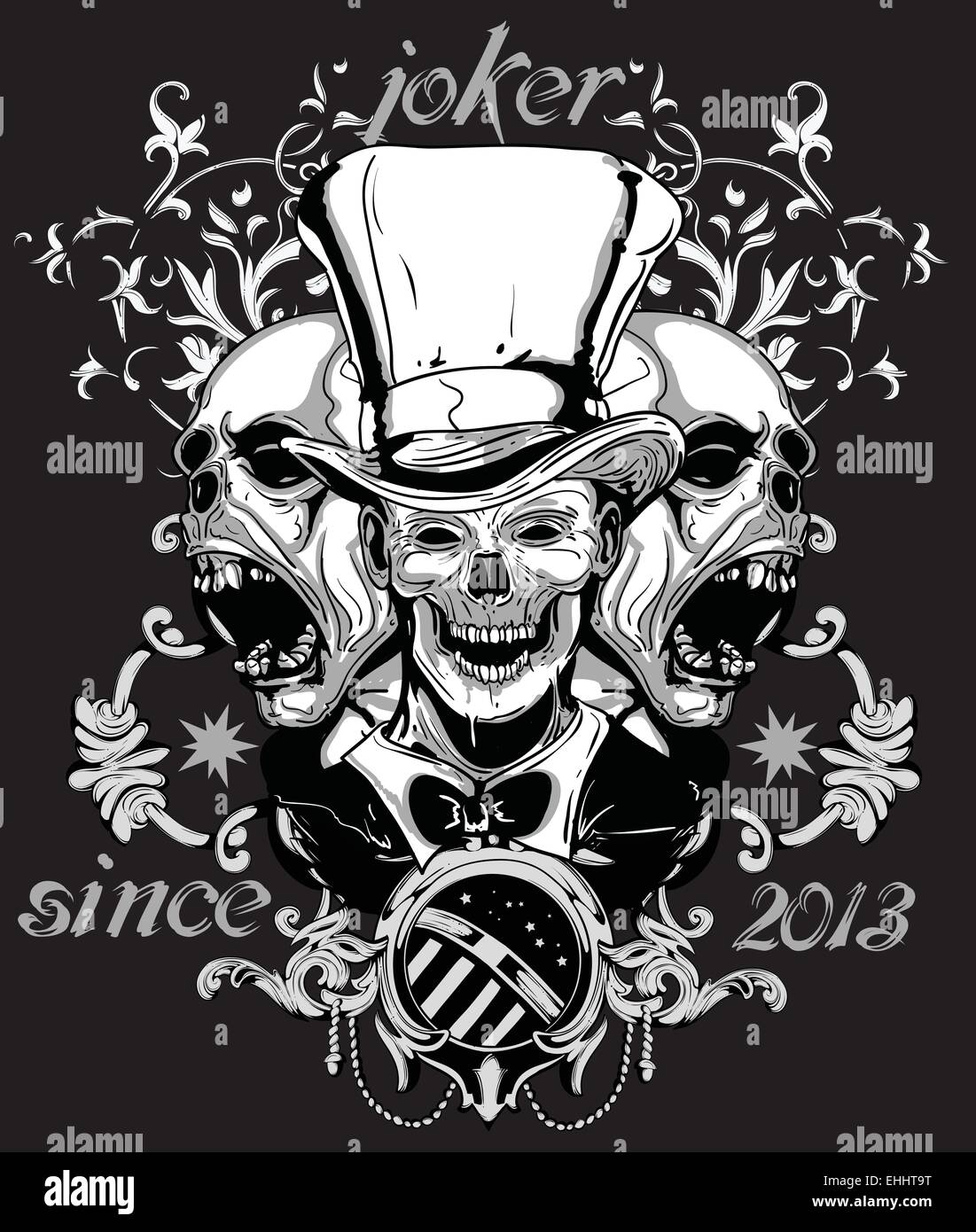 Vector illustration joker skull Banque de photographies et d’images à ...