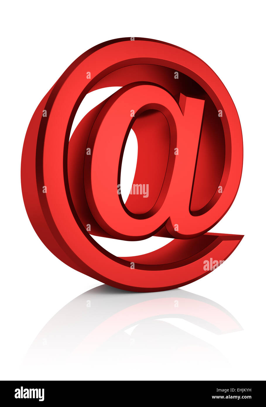 Symbole e-mail rouge isolé sur fond blanc. 3D render Photo Stock - Alamy