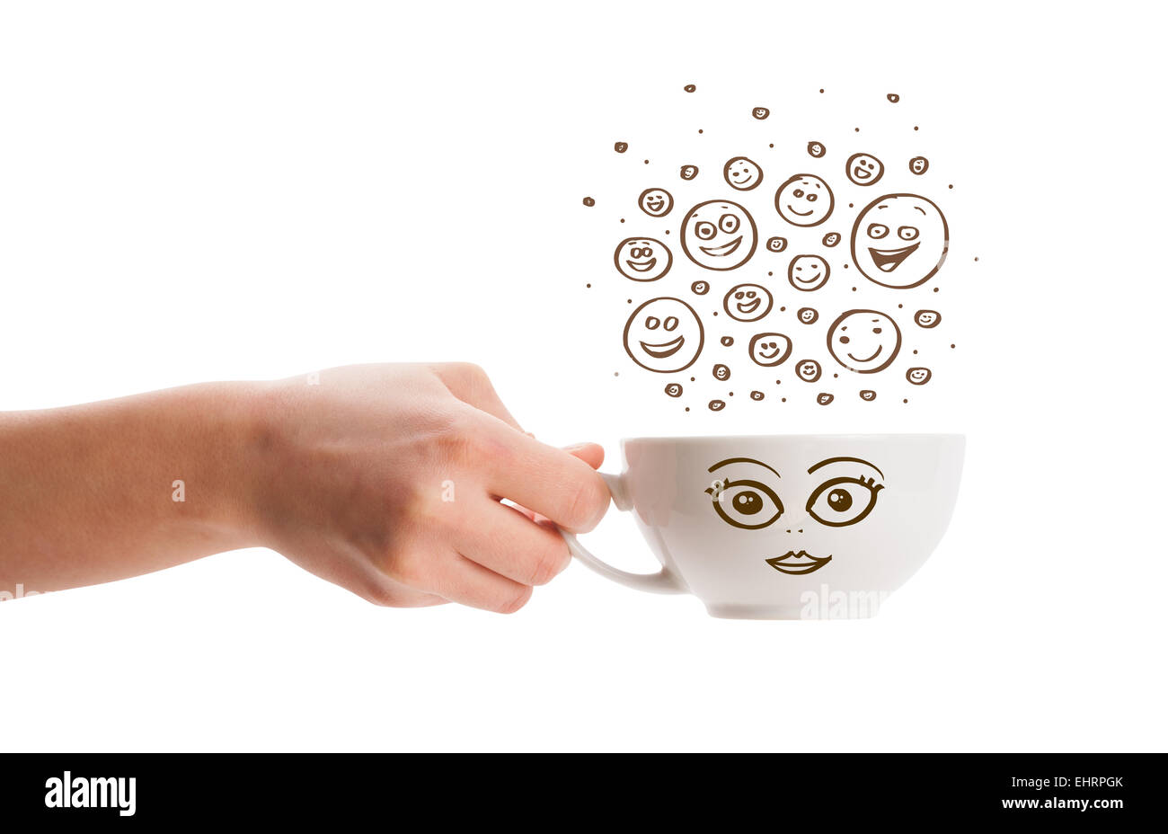 Coffee break cappuccino smiley face Banque de photographies et d’images ...