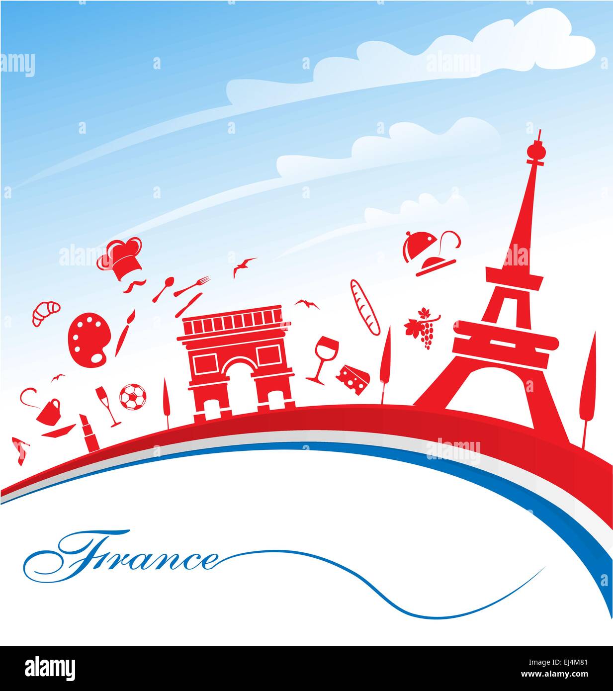 Contexte La France avec le drapeau et le symbole Image Vectorielle ...