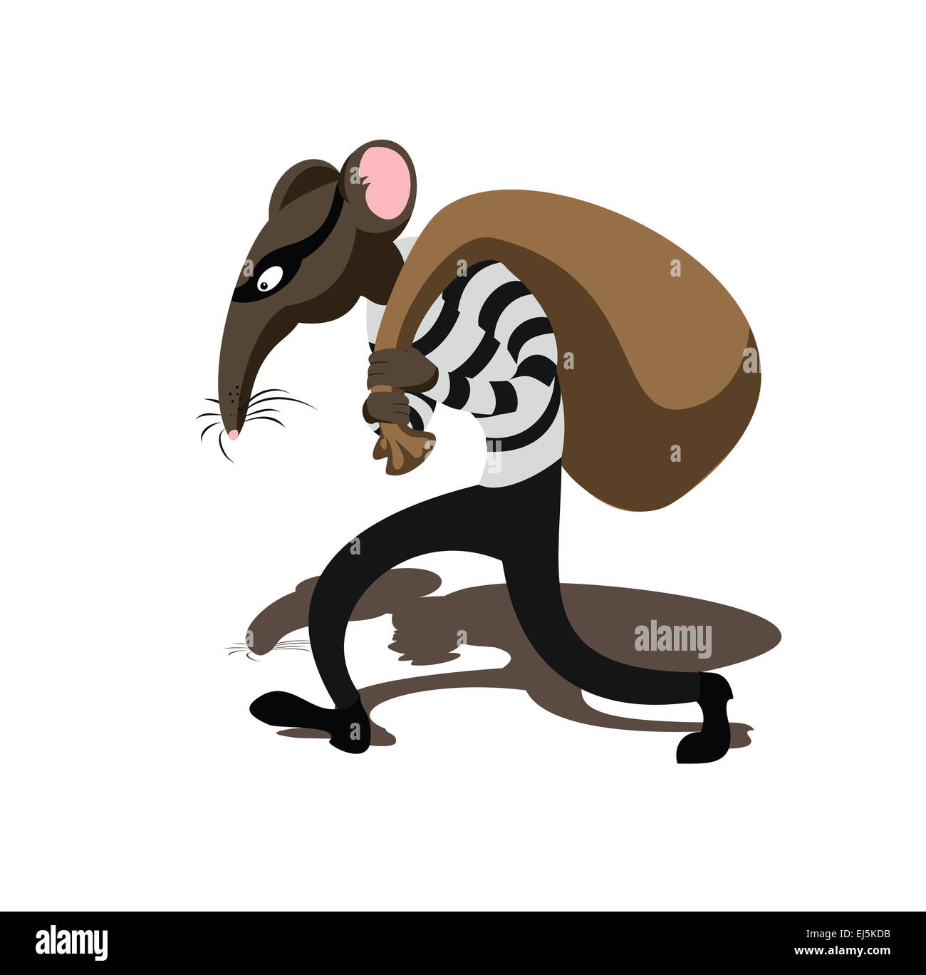 Vector illustration cartoon rat thief Banque d'image et photos - Alamy