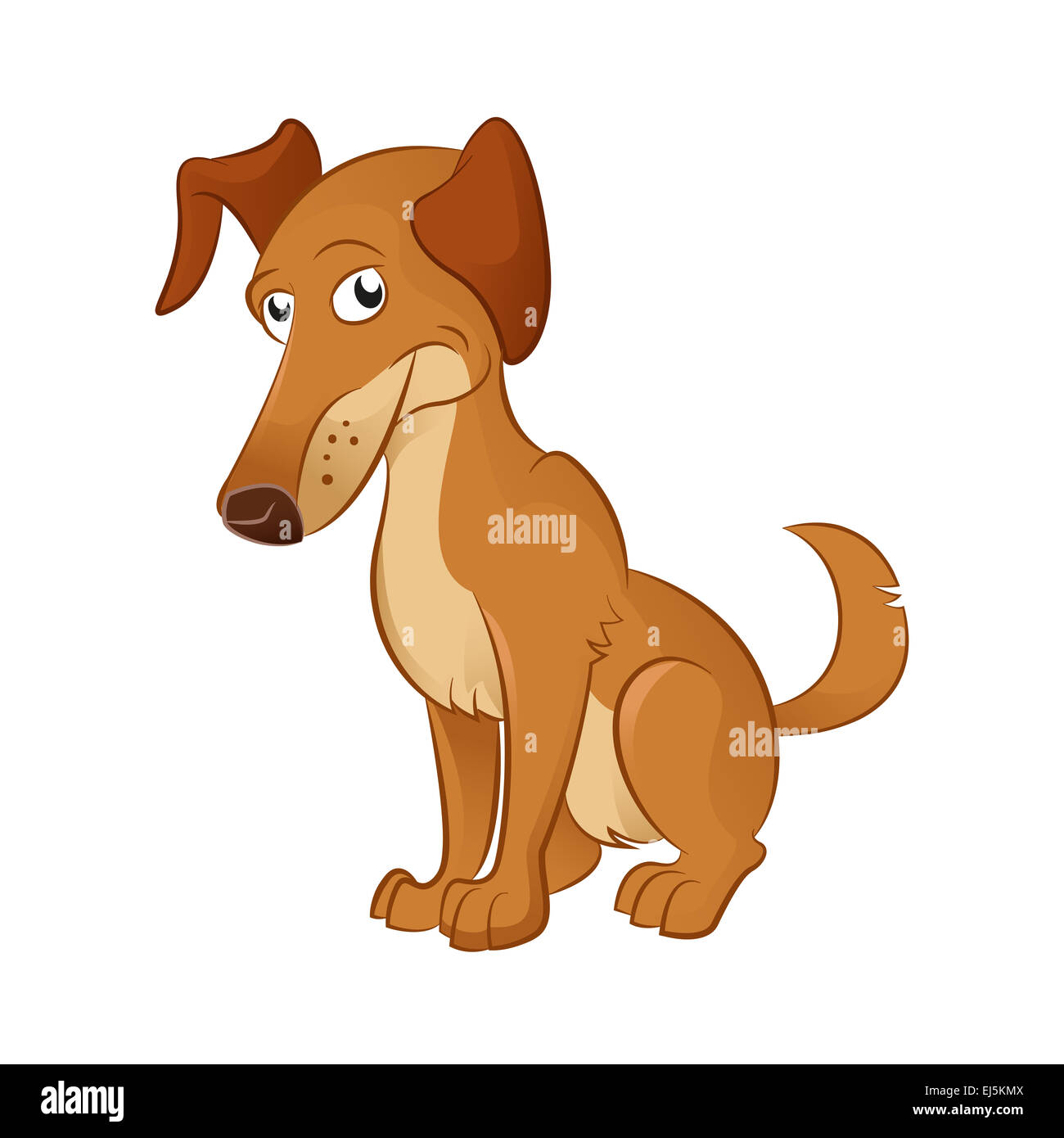 Cartoon vector image d'un chien marron Photo Stock - Alamy