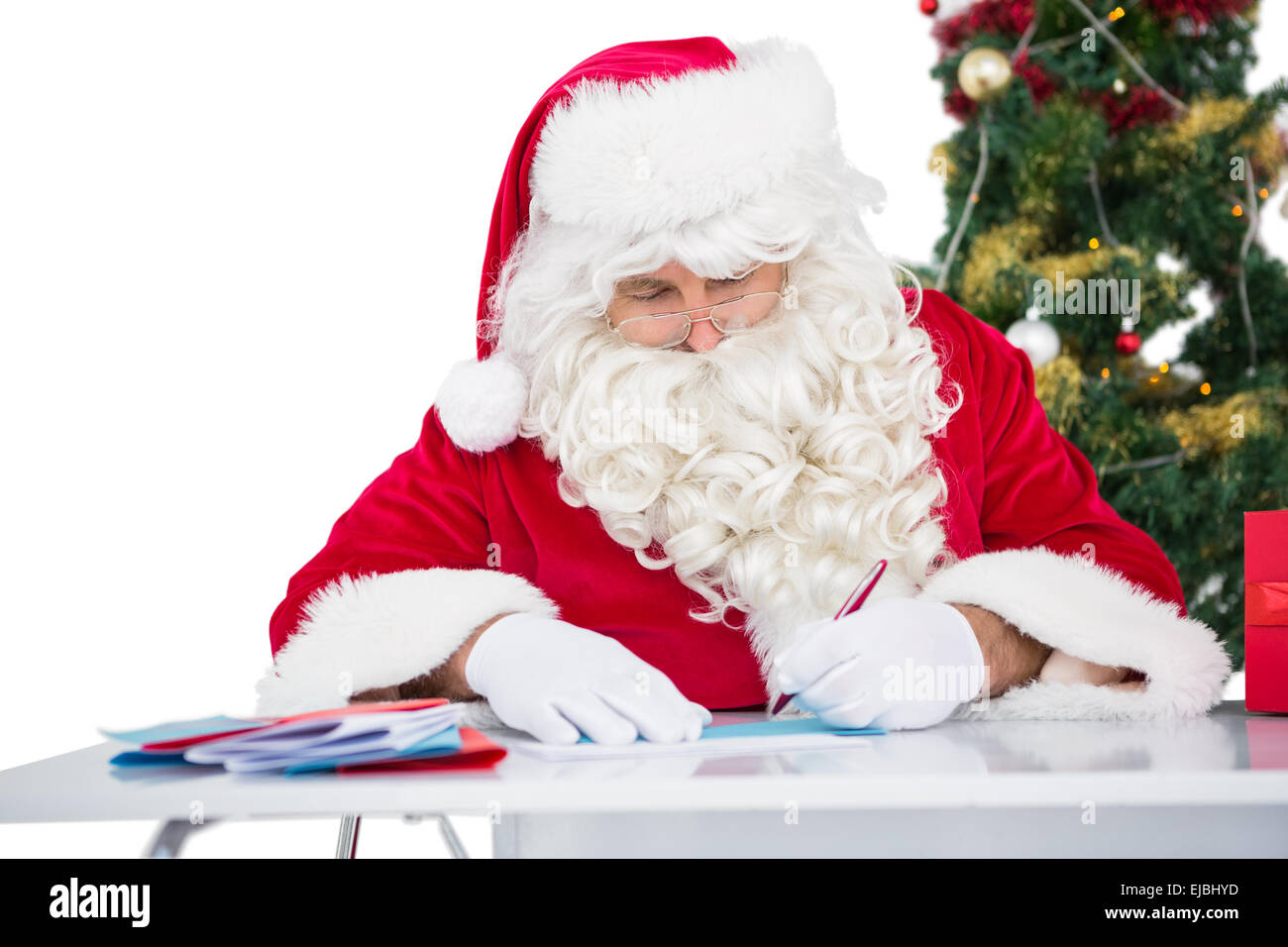 Écrire des lettres au Père Noël Photo Stock - Alamy