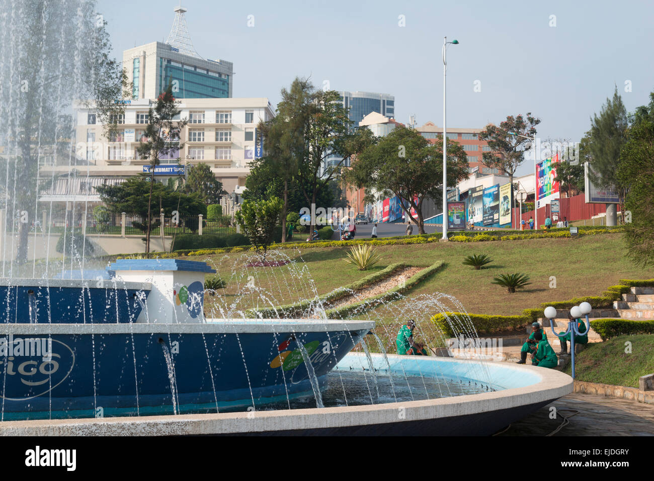 Le centre-ville de Kigali. La place de l' unite nationale. Le Rwanda ...