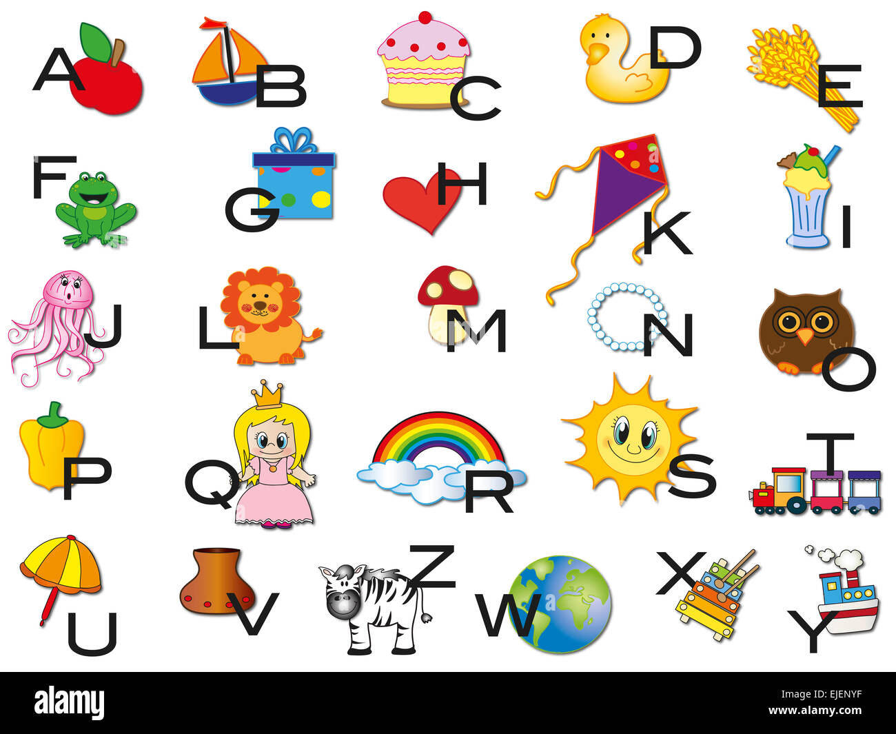 Illustration de l'alphabet avec des symboles Photo Stock - Alamy