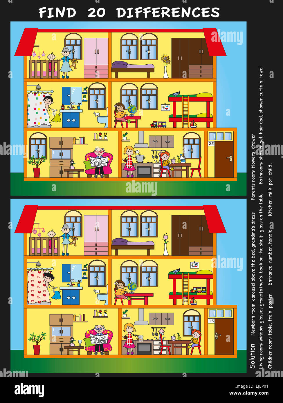 Find differences house Banque de photographies et d’images à haute ...