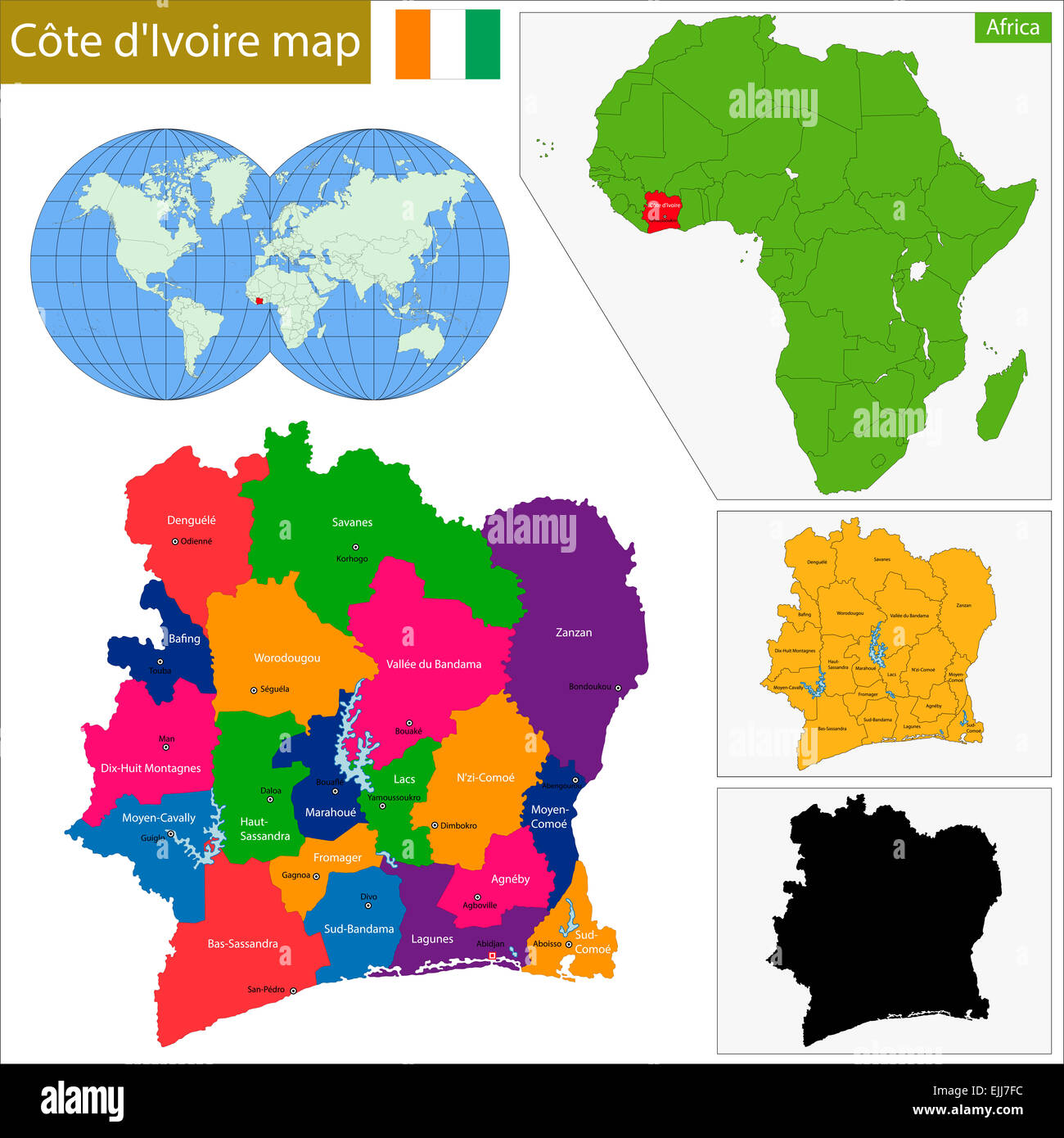 Côte d'ivoire carte Banque de photographies et d’images à haute résolution - Alamy