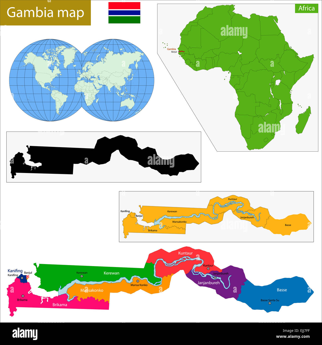 Gambie map Banque de photographies et d’images à haute résolution - Alamy
