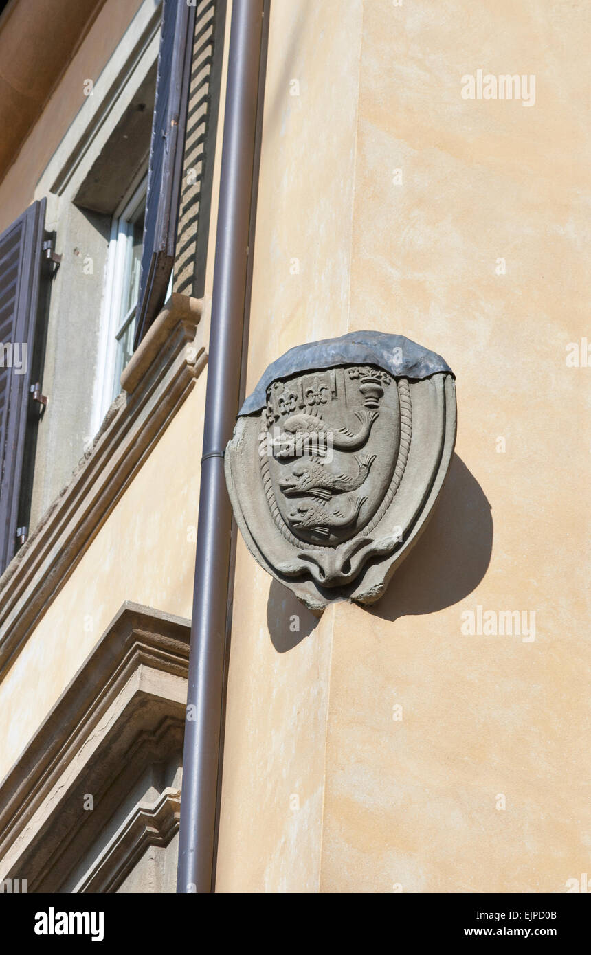 Armoiries de pierre de la famille de Florence, Italie Photo Stock - Alamy