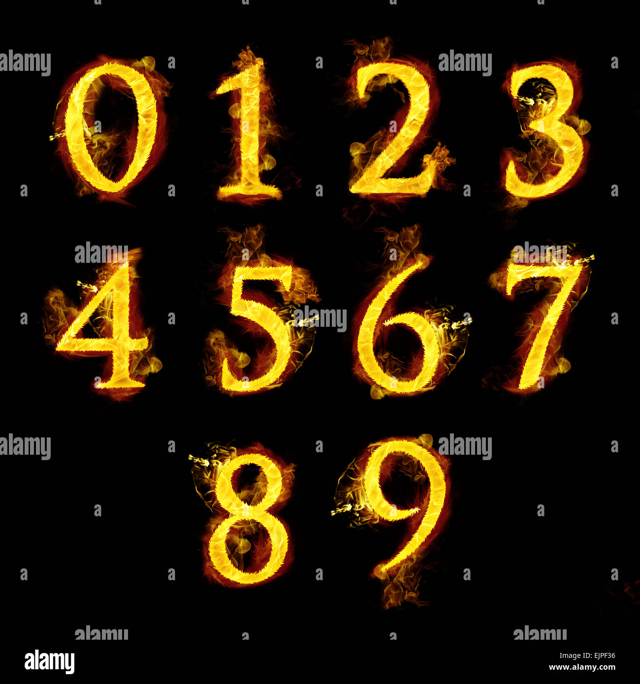 Numbers fire flames Banque de photographies et d’images à haute ...