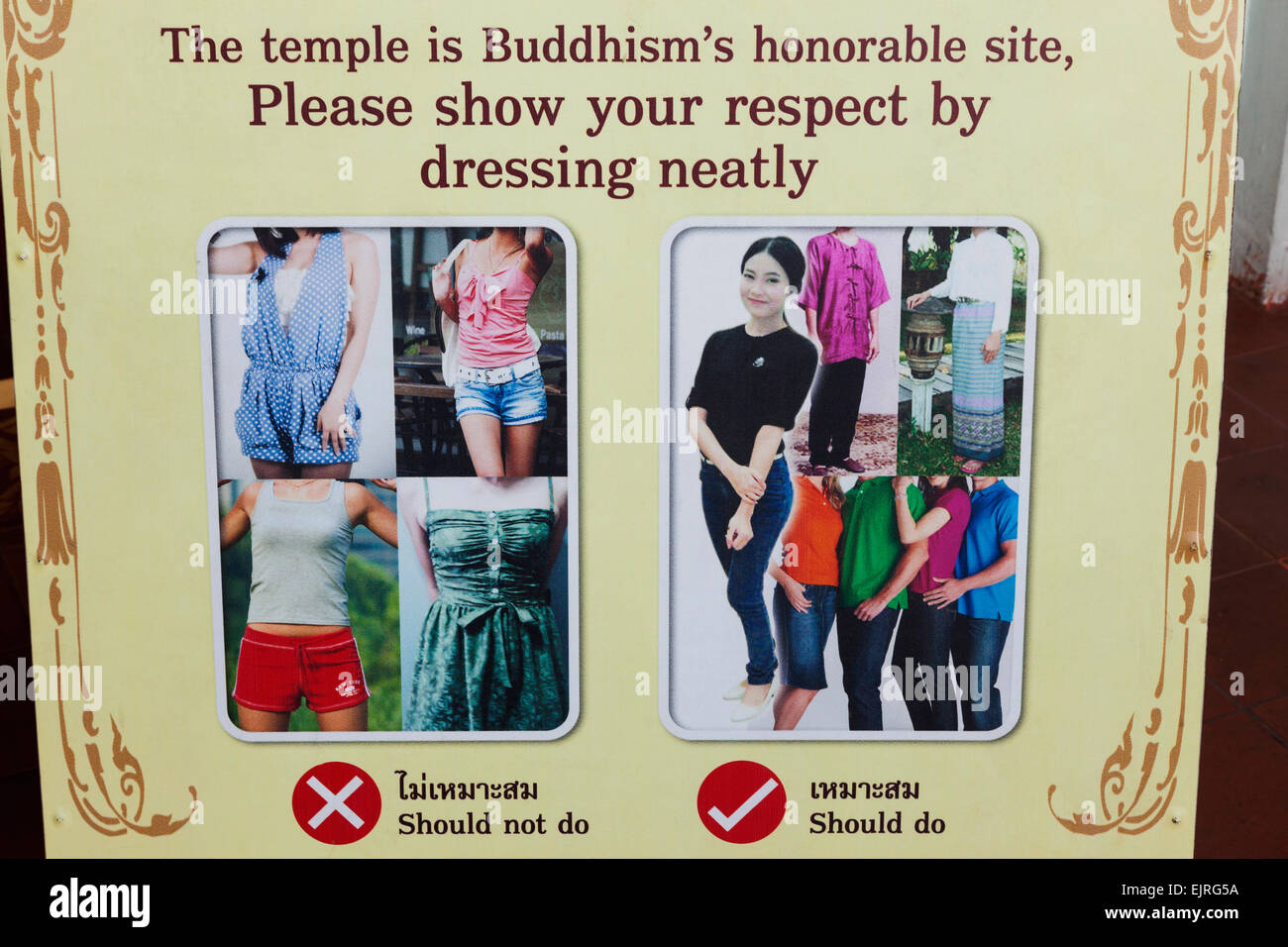 Buddhism dress code sign Banque de photographies et d’images à haute ...